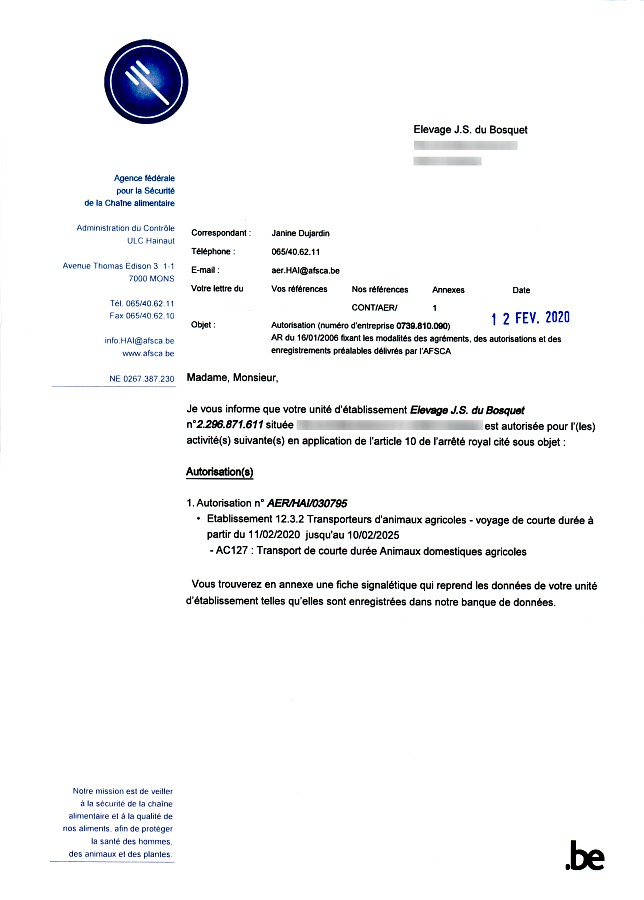 Transport de chevaux Sarah Jaumotte